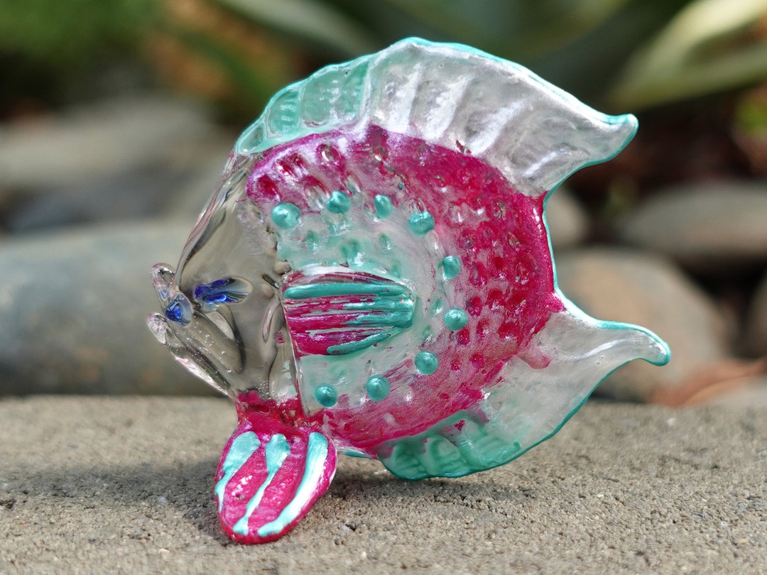 Sea Fish Miniature Figurines Hand Painted Blown Glass Art Animals ...