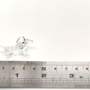 Tiny Micro Crystal Dachshund Figurines Hand Blown Clear Glass Art ...