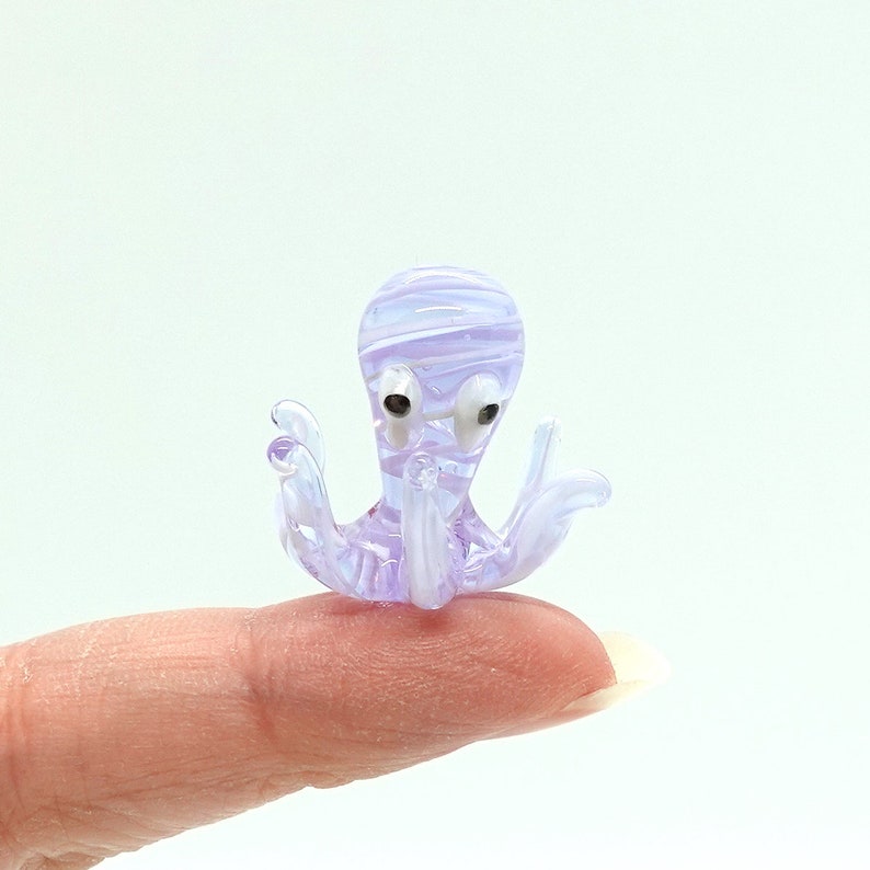 Tiny Micro Octopus Figurines Hand Blown Glass Art Sea Animals ...