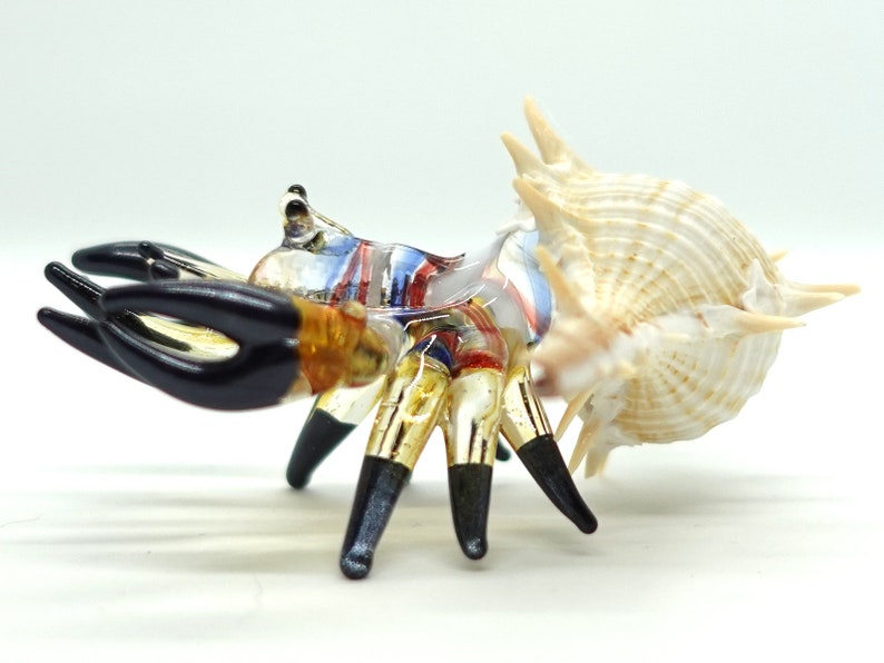 Seashell Hermit Crab Miniature Figurines Beach Animals Hand - Etsy