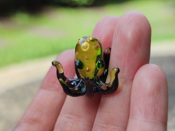 Tiny Micro Crystal Octopus Figurines Hand Painted Blown Glass - Etsy