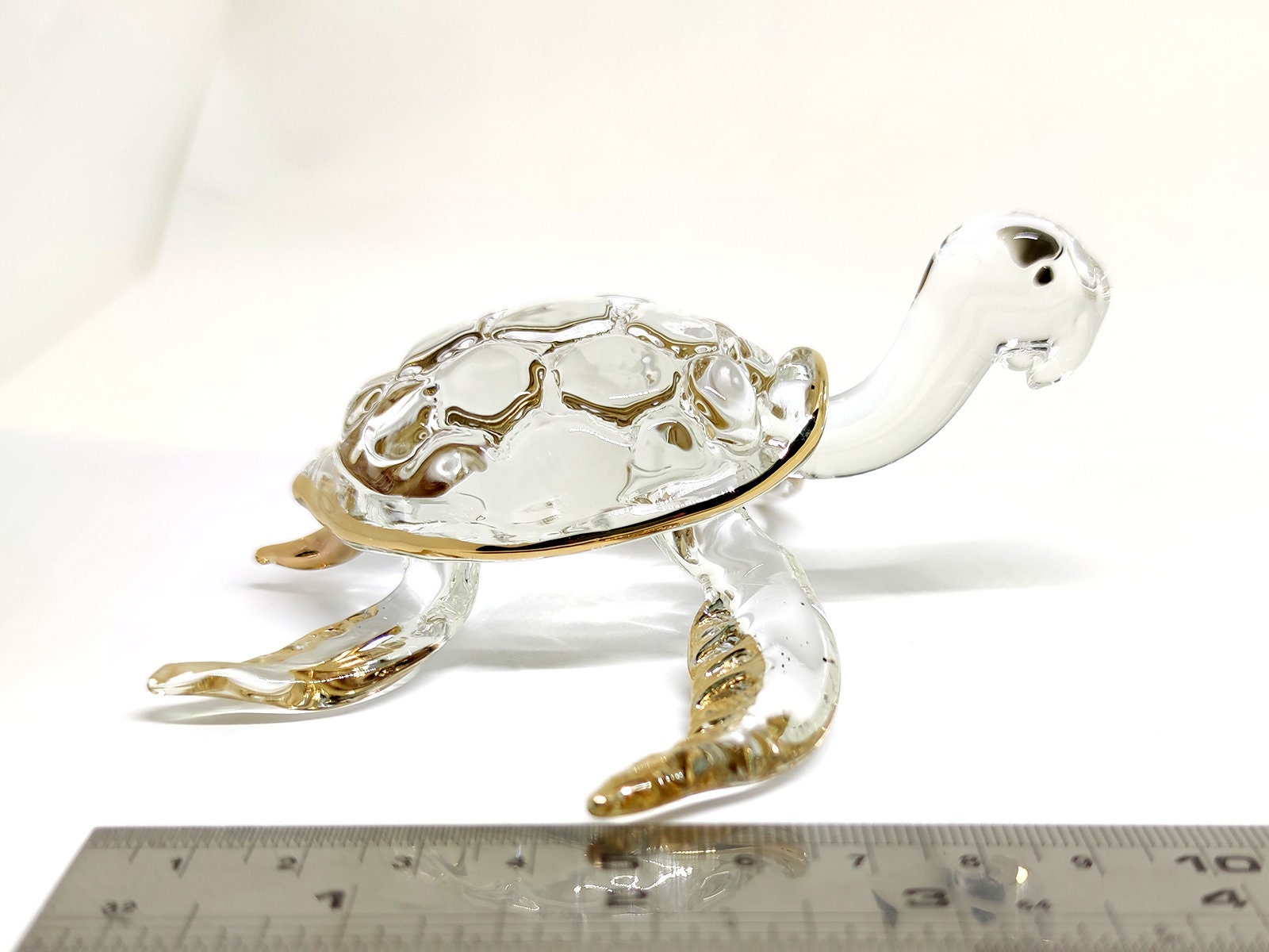 4 Inches Turtle Sea Figurines Hand Blown Glass Art W' 22k | Etsy