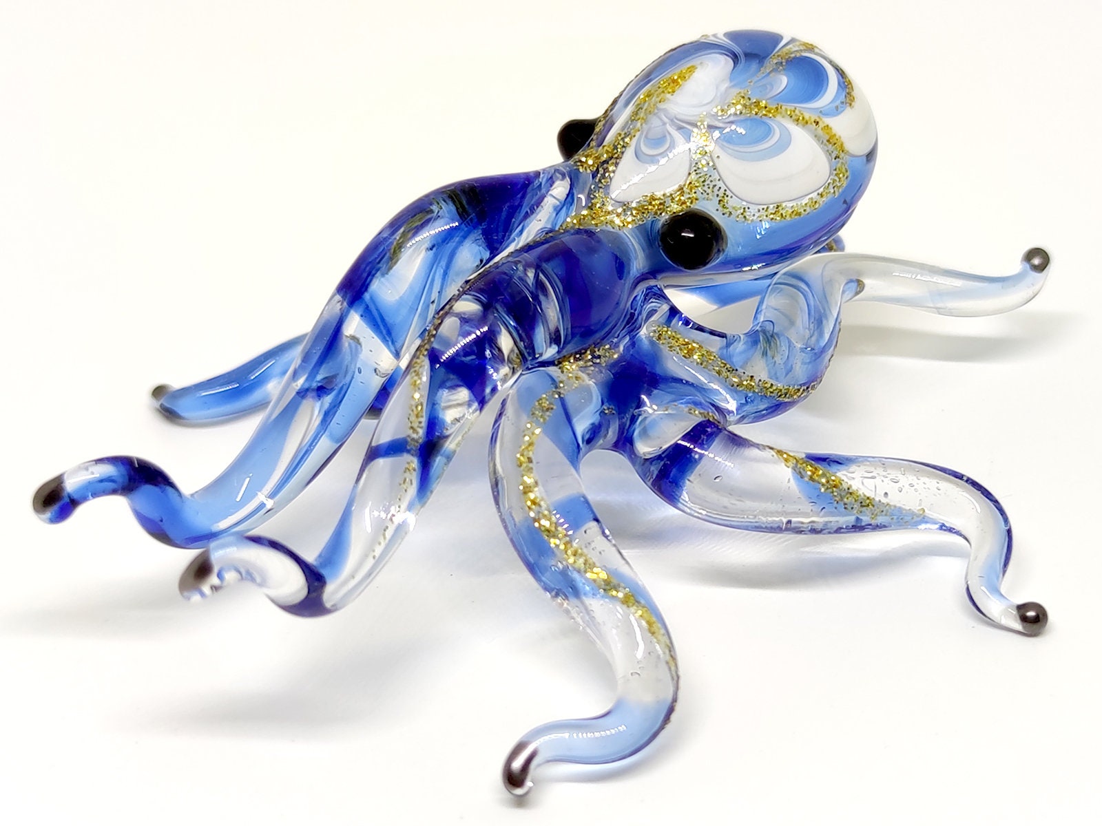 Octopus Figurines Animals Hand Blown Color Glass Art Collectible Gift ...