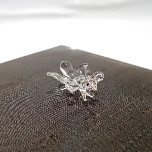 Tiny Micro Crystal Butterfly Figurines Hand Blown Clear Glass Art ...