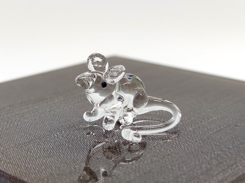 Tiny Micro Crystal Rat Morse Figurines Hand Blown Clear Glass - Etsy