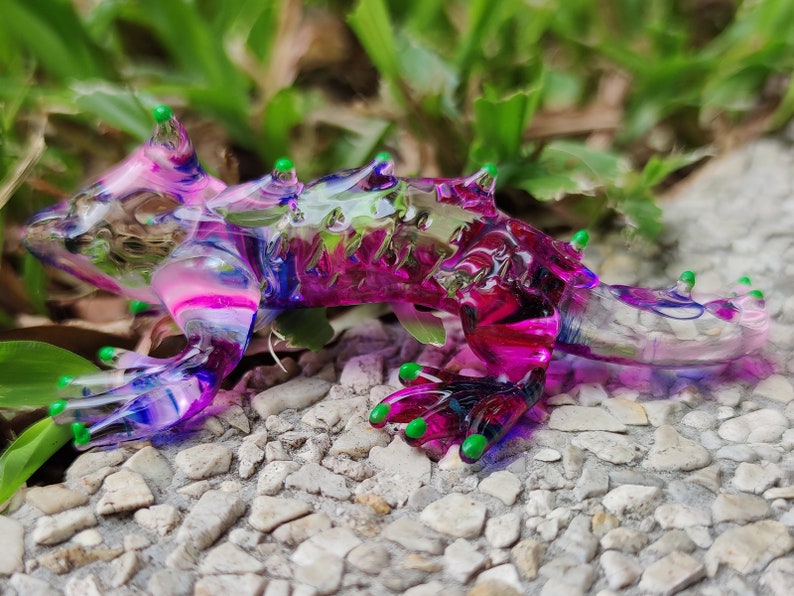Chameleon Miniature Figurines Animals Hand Painted Purple Tone - Etsy