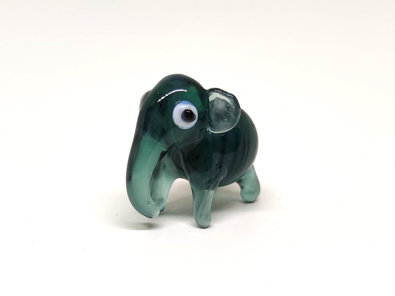 Elephant Tiny Micro Figurines Hand Blown Glass Art Animals - Etsy