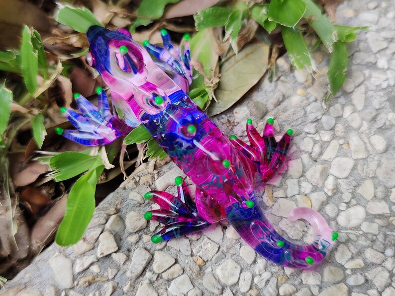Chameleon Miniature Figurines Animals Hand Painted Purple Tone - Etsy