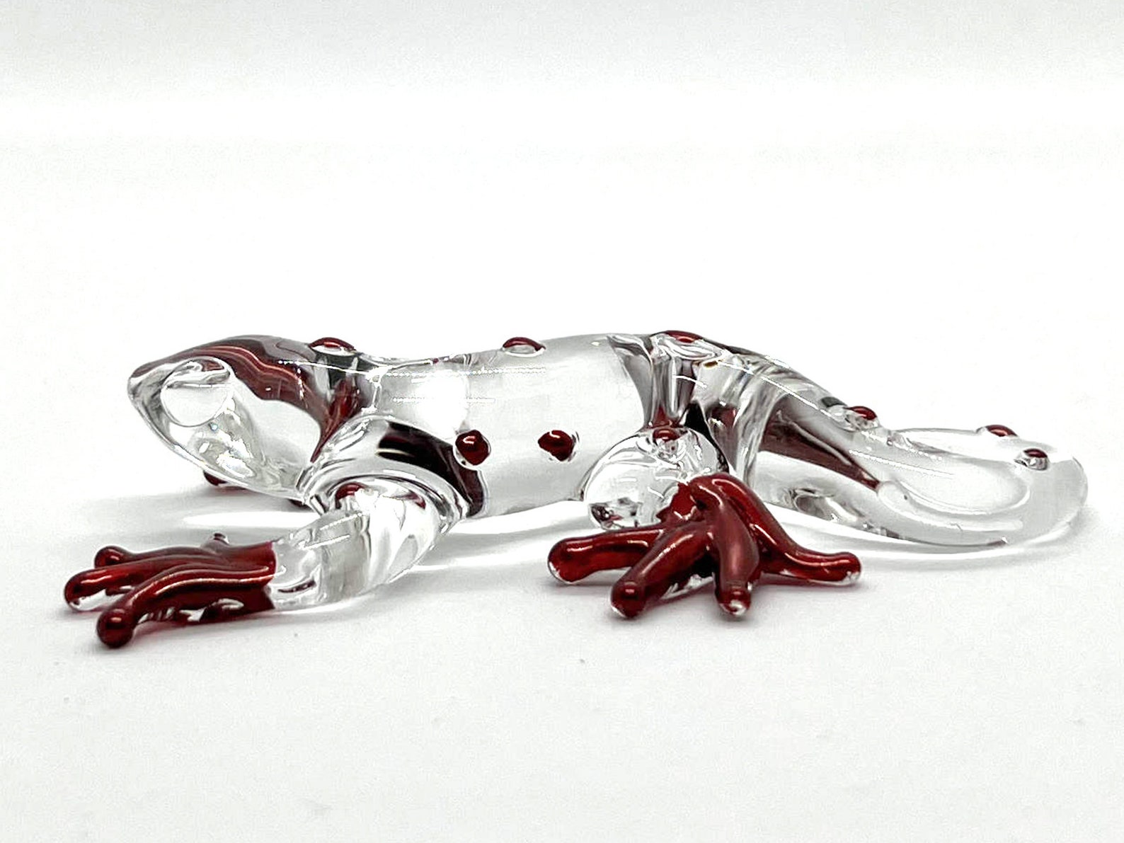 Gecko Figurines Animals Hand Painted Blown Glass Art - Etsy