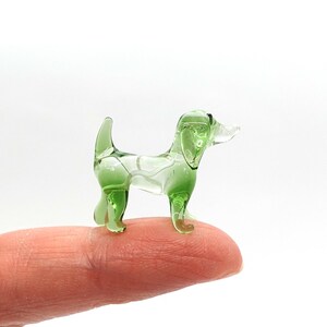 Tiny Micro Crystal Dachshund Figurines Hand Blown Clear Glass Art ...