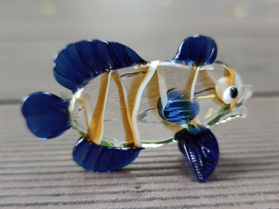 Nemo Cartoon Fish Figurines Hand Blown Color Glass Art Animals | Etsy