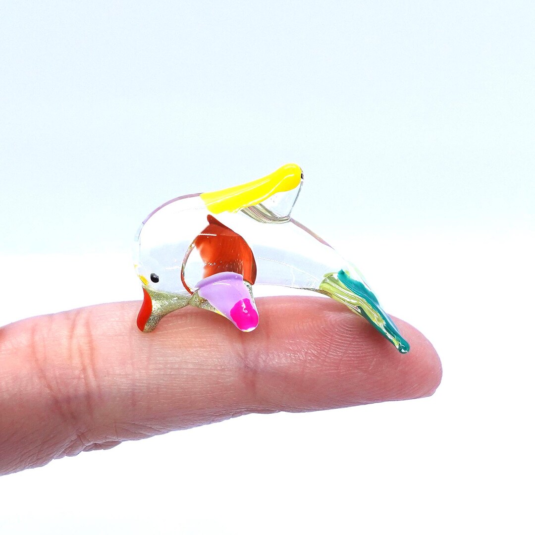 Dolphin Tiny Micro Figurines Hand Blown Glass Art Sea Animals ...