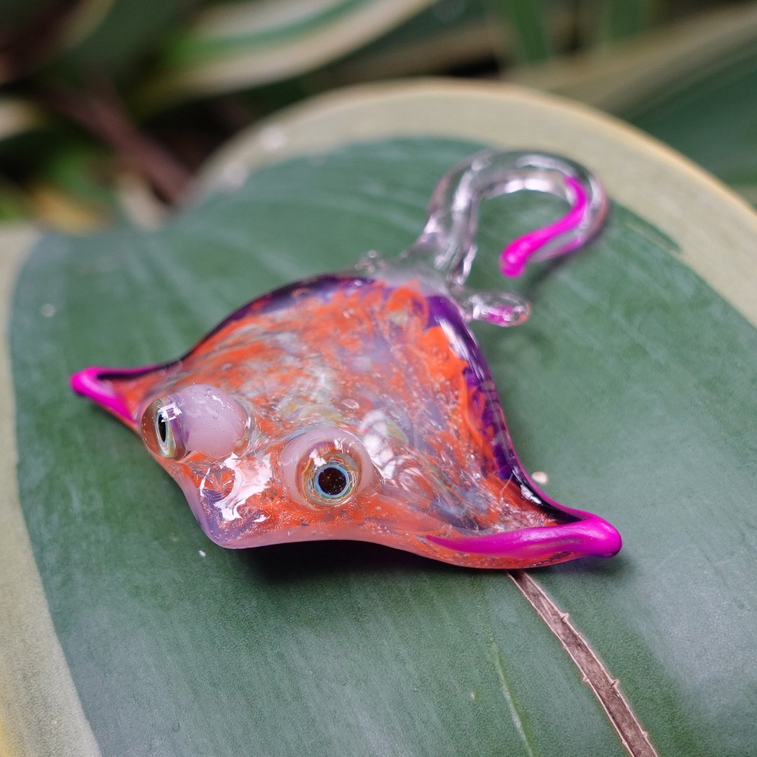 Mable Orange Manta Ray Miniature Figurines Animals Hand Painted Glitter ...