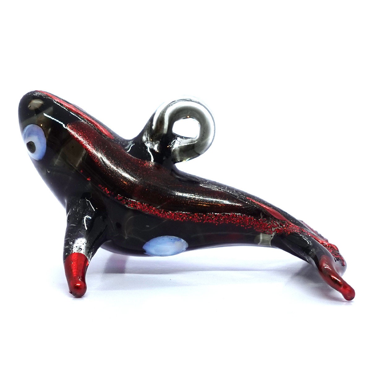Killer Whale Orca Figurines Hand Blown Glass Art Gold Trim Sea Animals ...