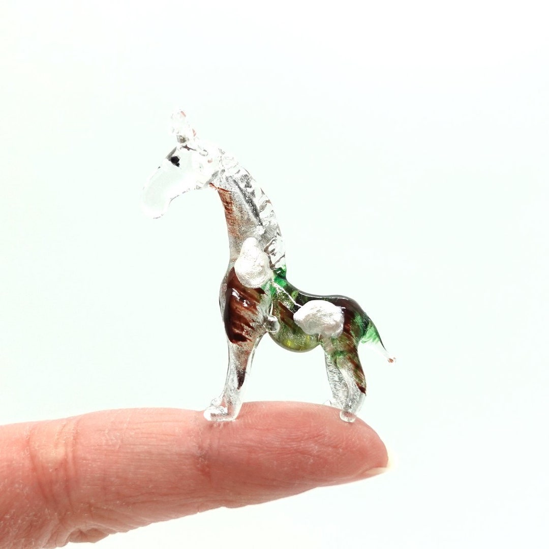 Giraffe Tiny Micro Figurines Hand Blown Glass Art Wild Animals ...