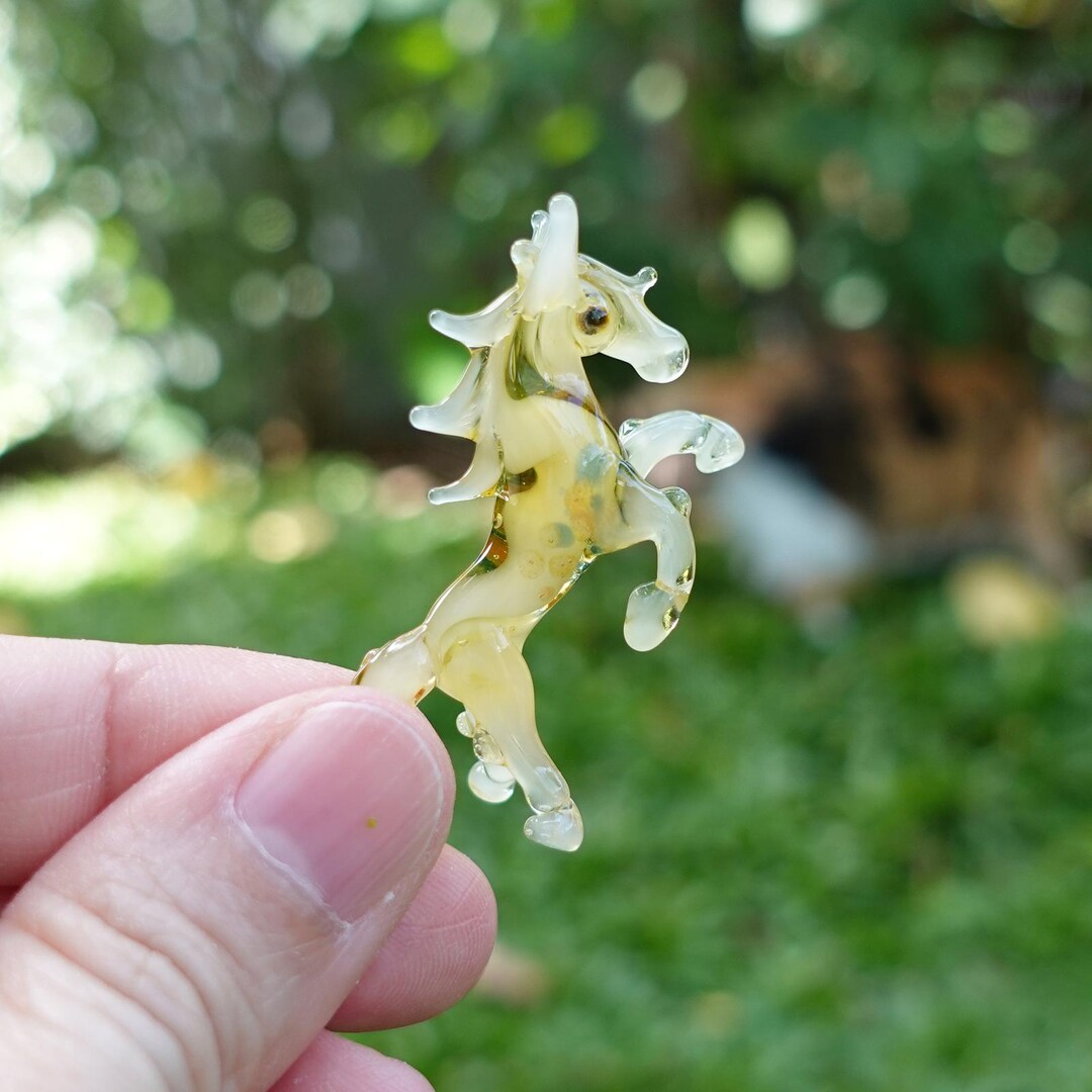 Horse Tiny Micro Figurines Hand Blown Glass Art Animals Collectible ...