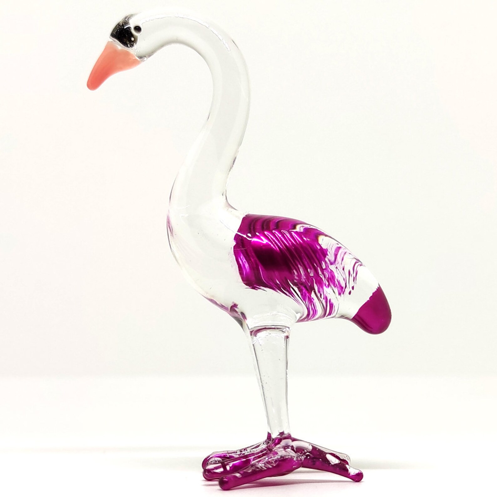 Flamingo Miniature Figurines Animals Hand Blown Glass Art Bird - Etsy