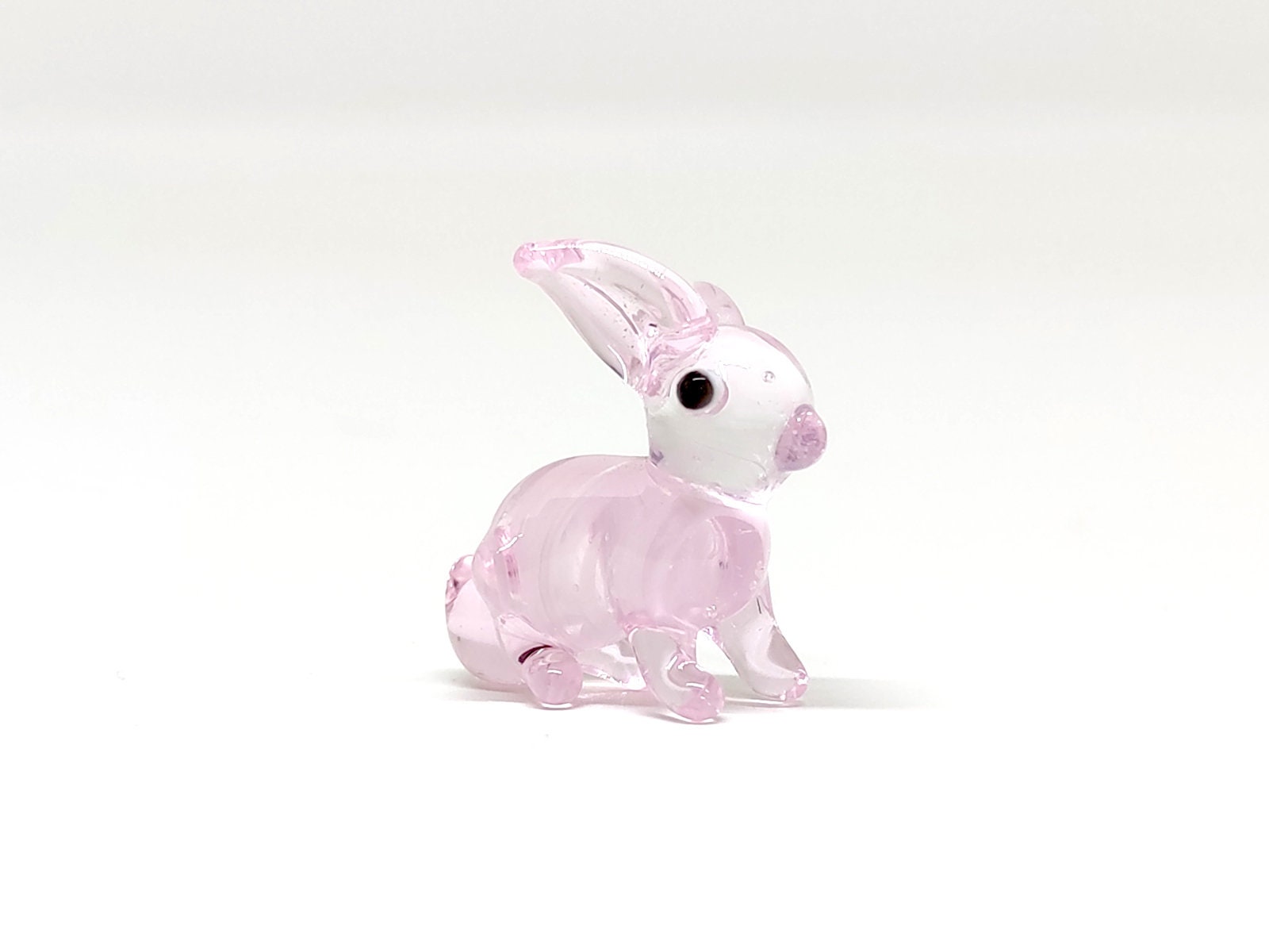 Rabbit Tiny Figurines Hand Blown Color Glass Art Animals | Etsy