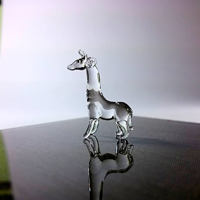 Tiny Micro Crystal Giraffe Figurines Hand Blown Clear Glass | Etsy