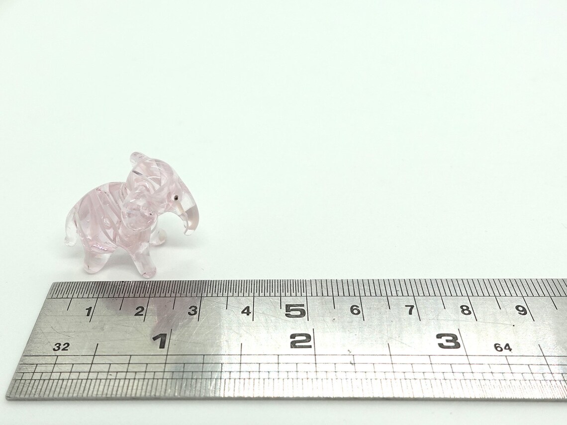 Elephant Tiny Micro Figurines Hand Blown Glass Art Animals - Etsy