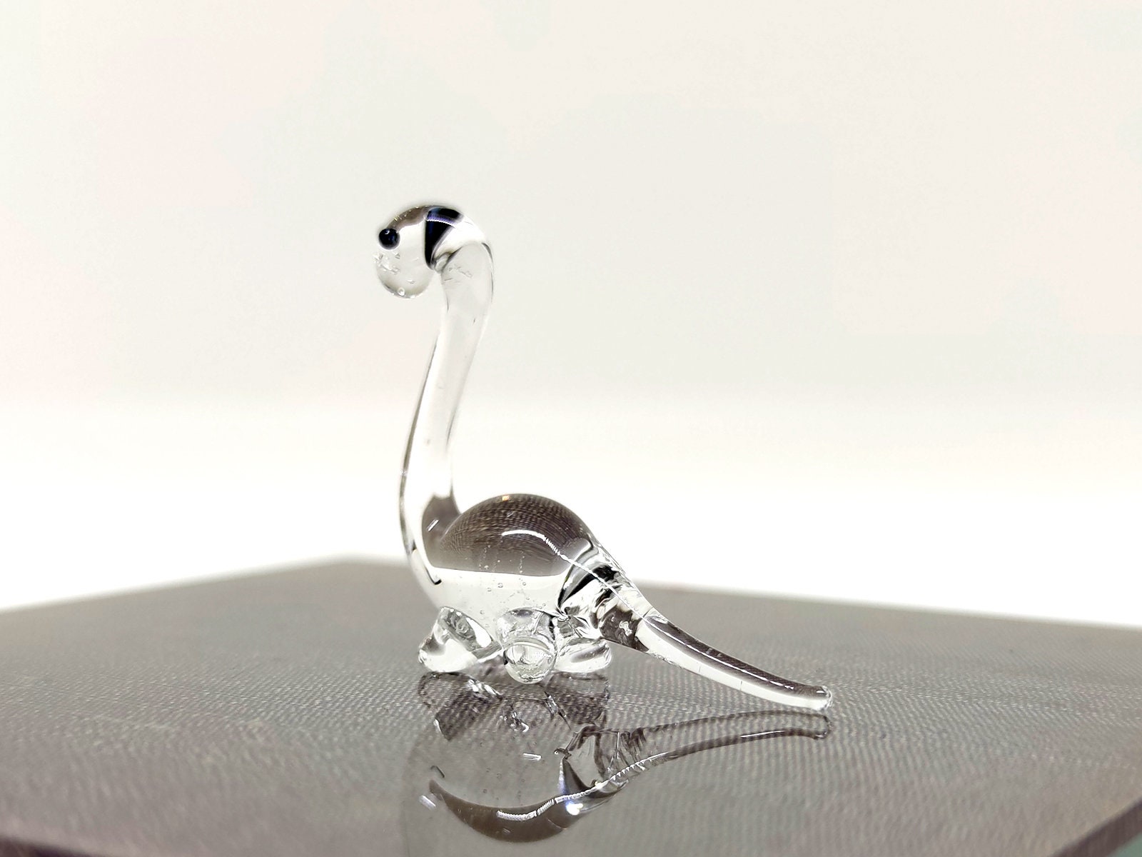 Tiny Micro Crystal Dinosaur Figurines Hand Blown Clear Glass - Etsy