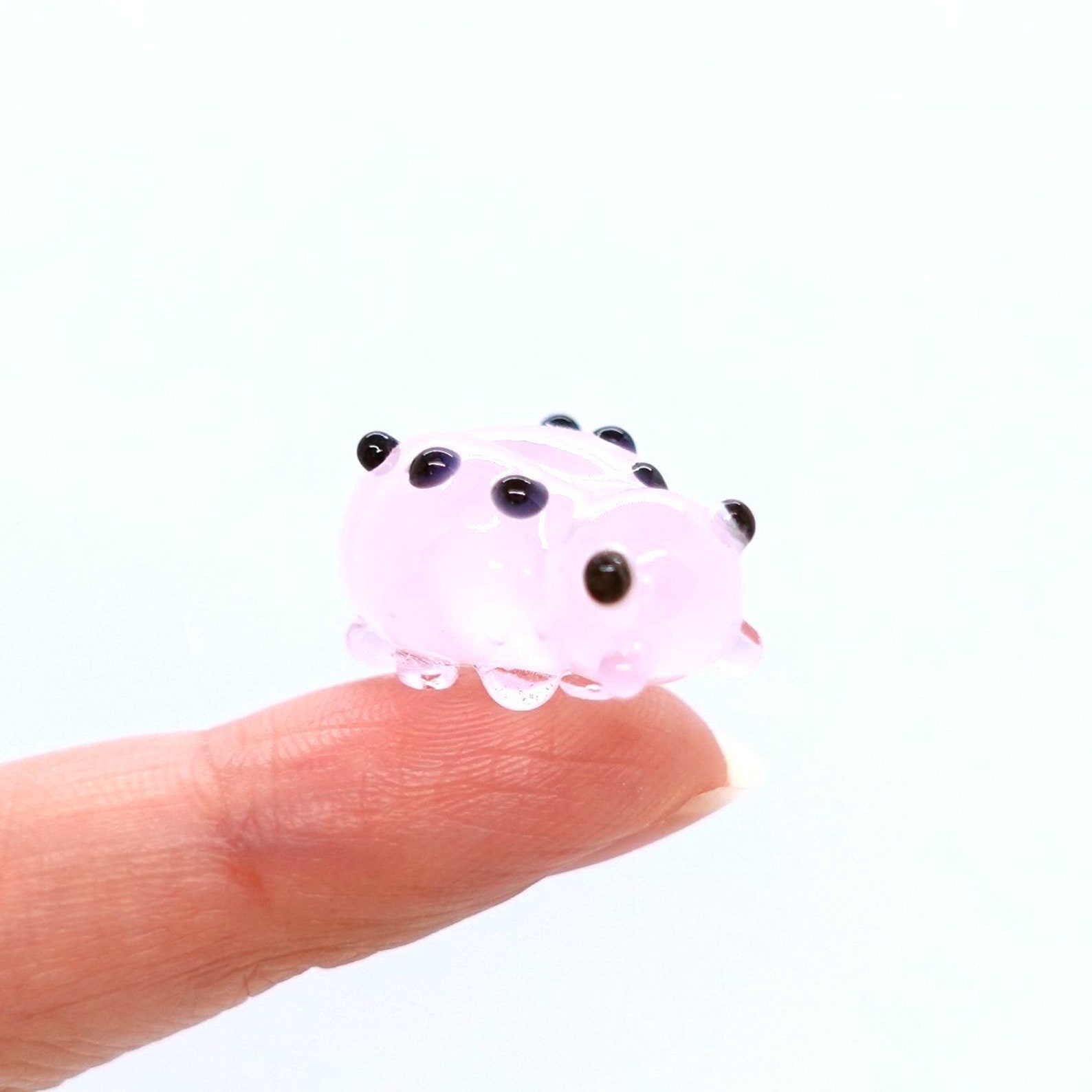 Tiny Micro Ladybug Figurines Hand Blown Glass Art Animals Collectible ...
