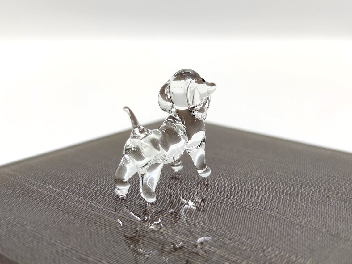 Tiny Micro Crystal Dachshund Figurines Hand Blown Clear Glass - Etsy
