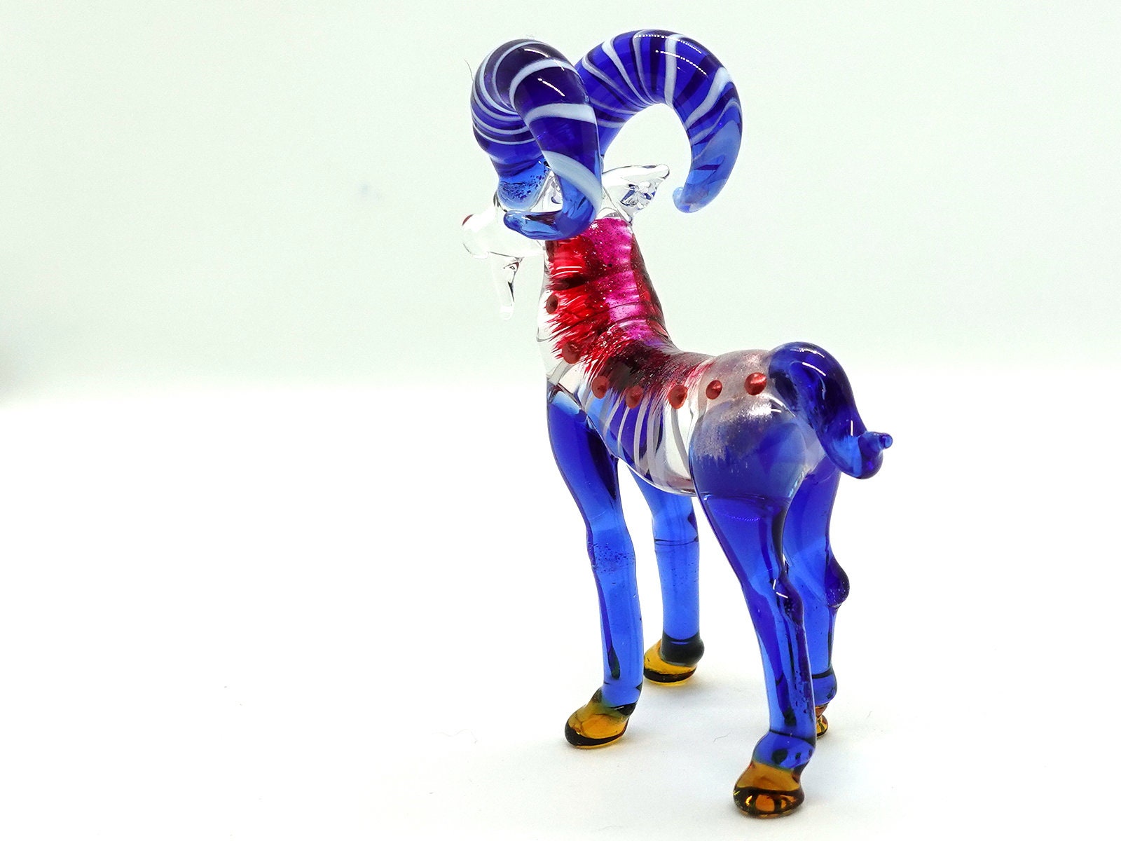 Goat Figurines Animals Hand Painted Blown Glass Art - Etsy