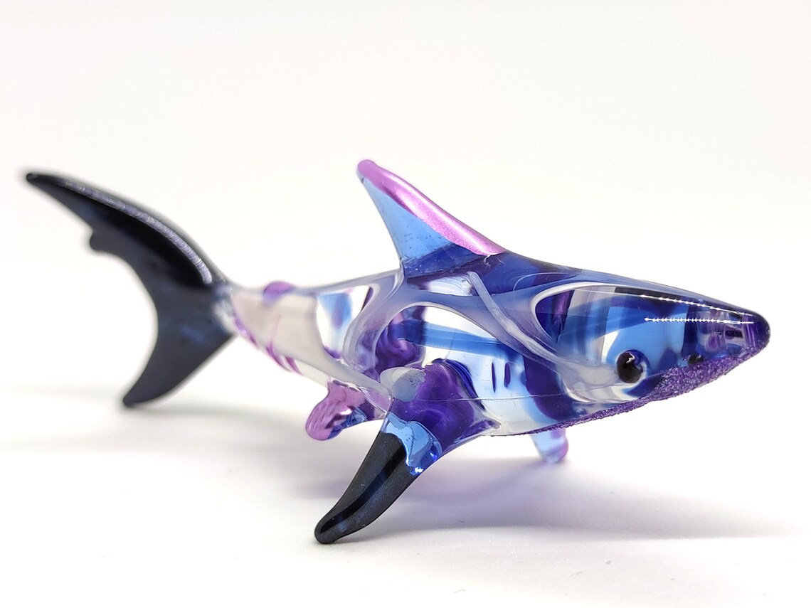 Shark Miniature Figurines Animals Hand Blown Glass Art - Etsy