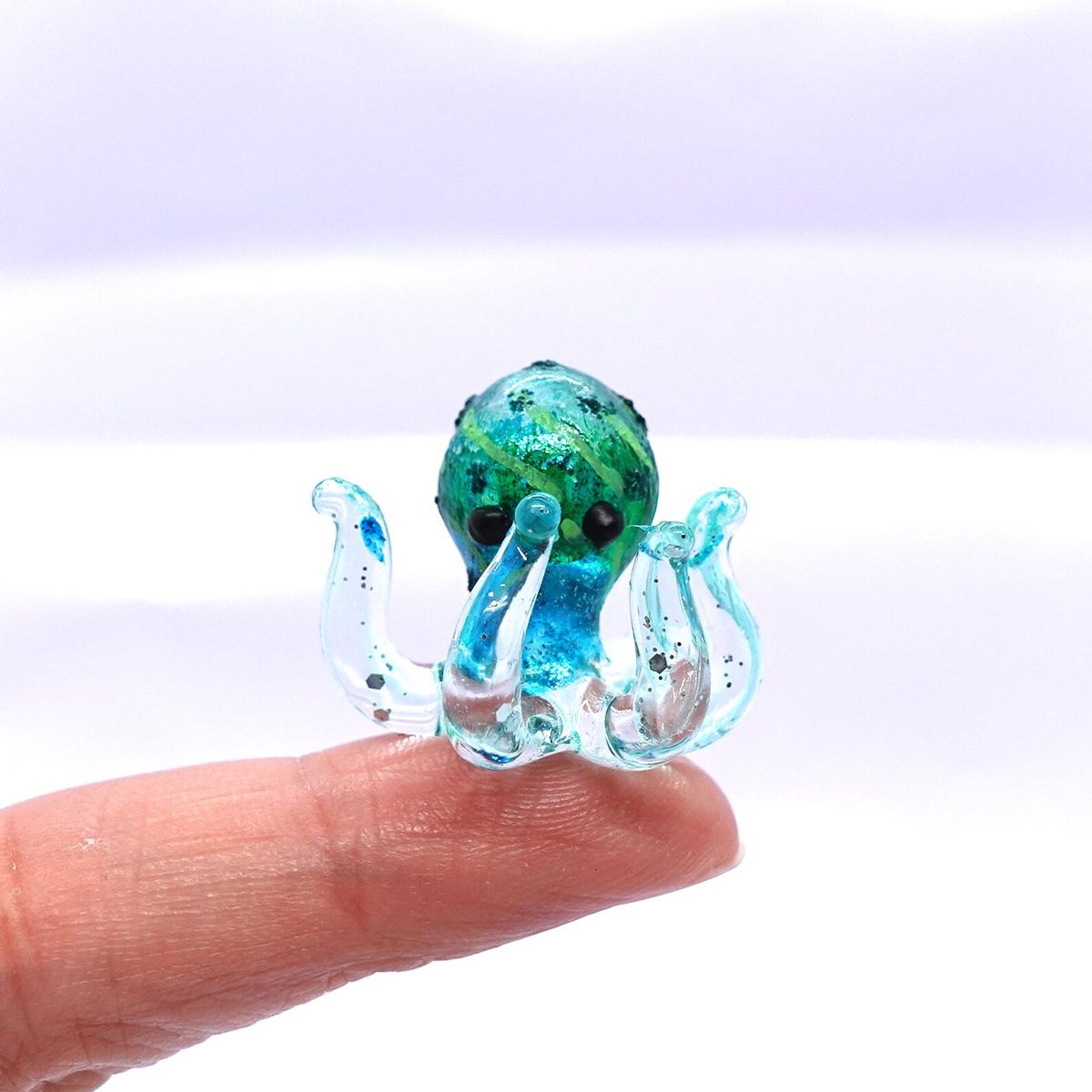 Tiny Micro Octopus Figurines Hand Blown Glass Art Sea Animals ...
