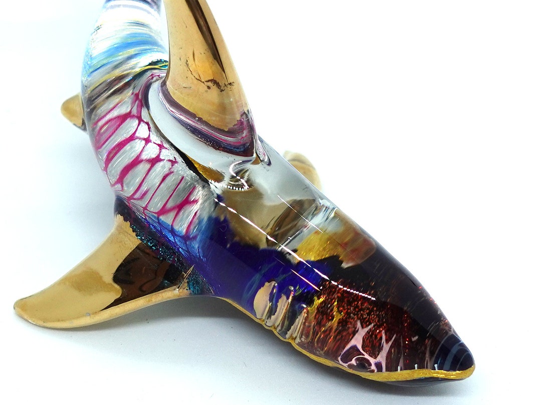 Shark Miniature Figurines Animals Hand Painted Blown Glass Art ...