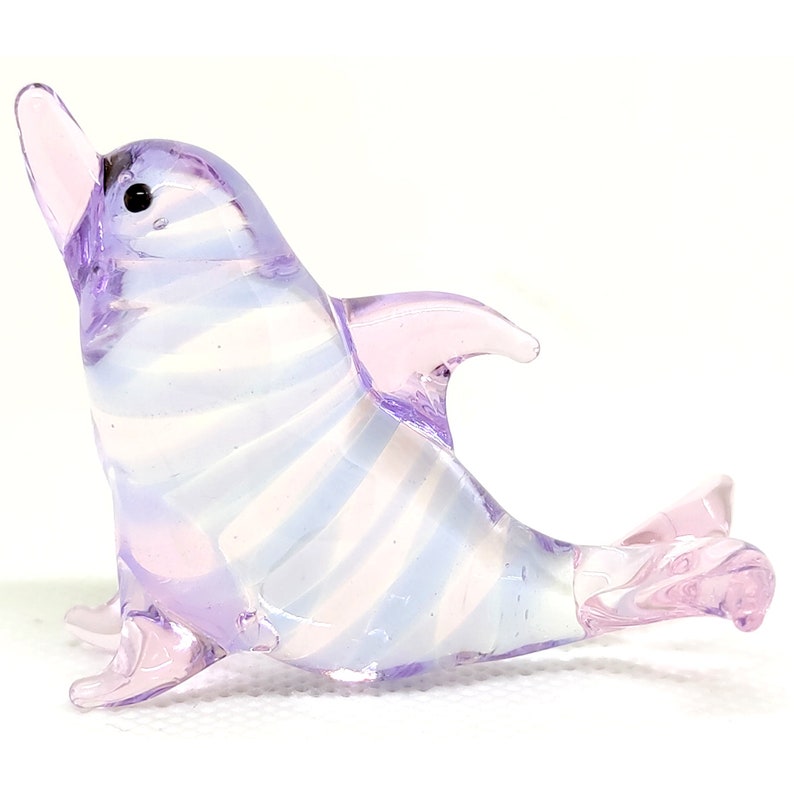 Cute Dolphin Miniature Figurines Animals Hand Blown Color | Etsy
