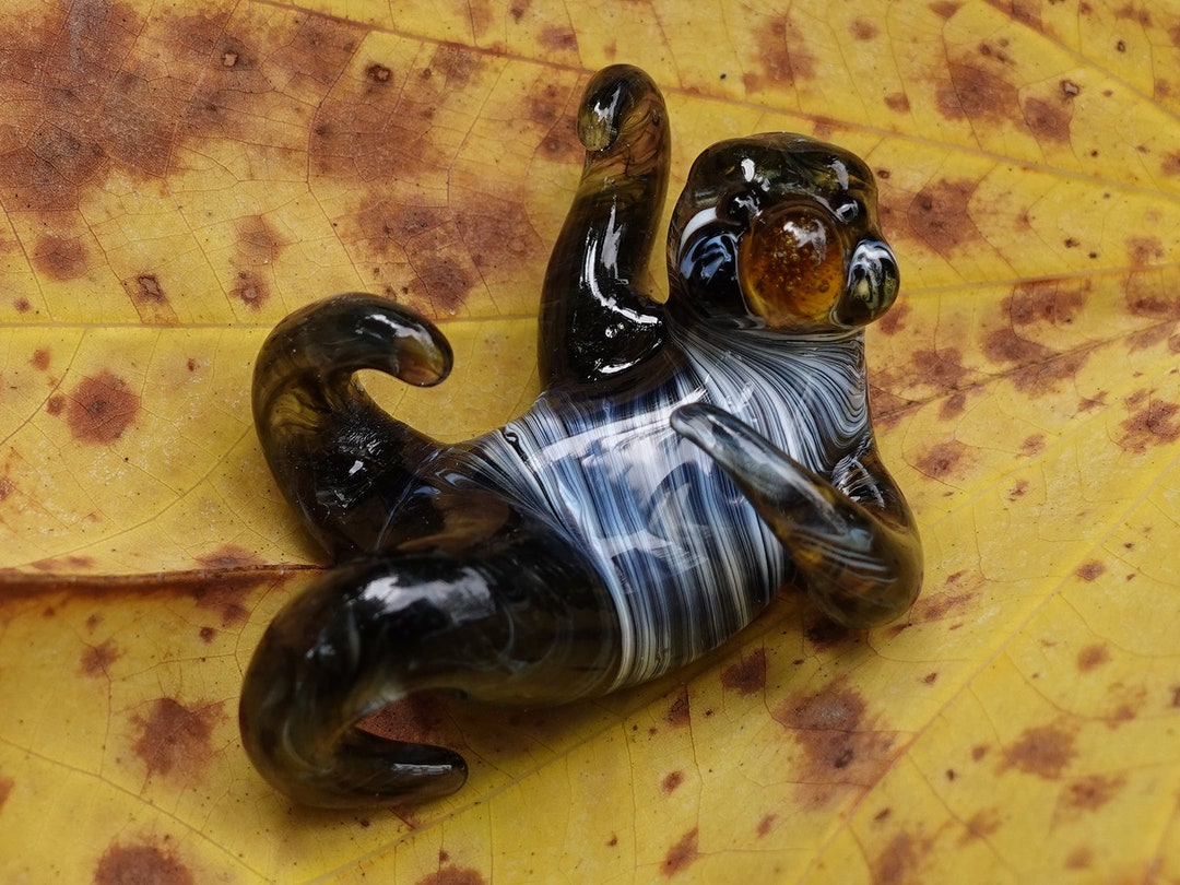 RARE Sloths Miniature Figurines Hand Blown Color Glass Art Animals ...