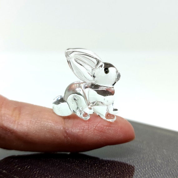 Tiny Micro Rabbit Bunny Figurines Hand Blown Glass Art Animals - Etsy