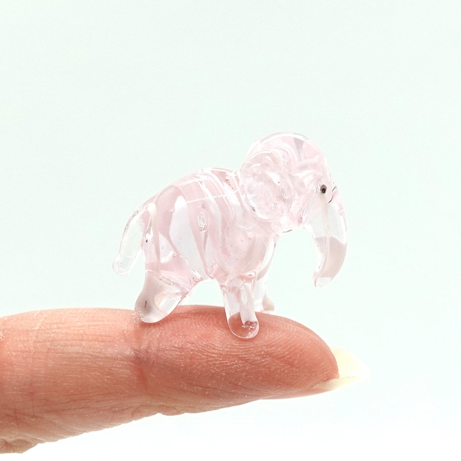 Elephant Tiny Micro Figurines Hand Blown Glass Art Animals - Etsy