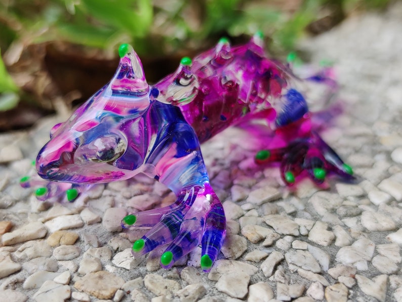 Chameleon Miniature Figurines Animals Hand Painted Purple Tone - Etsy