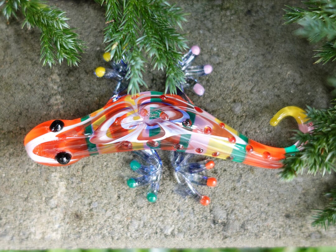 Lizard Miniature Figurines Animals Hand Blown Color Glass Art ...