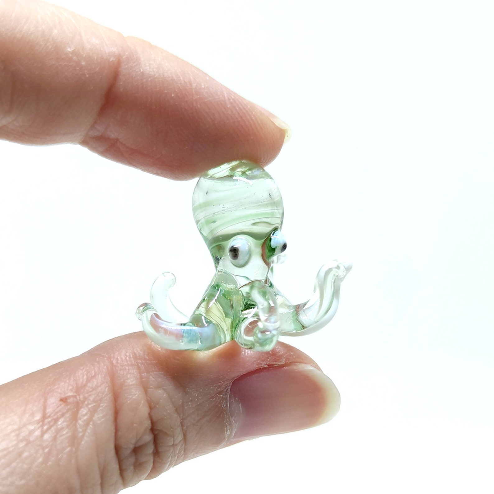 Tiny Micro Octopus Figurines Hand Blown Glass Art Sea Animals ...