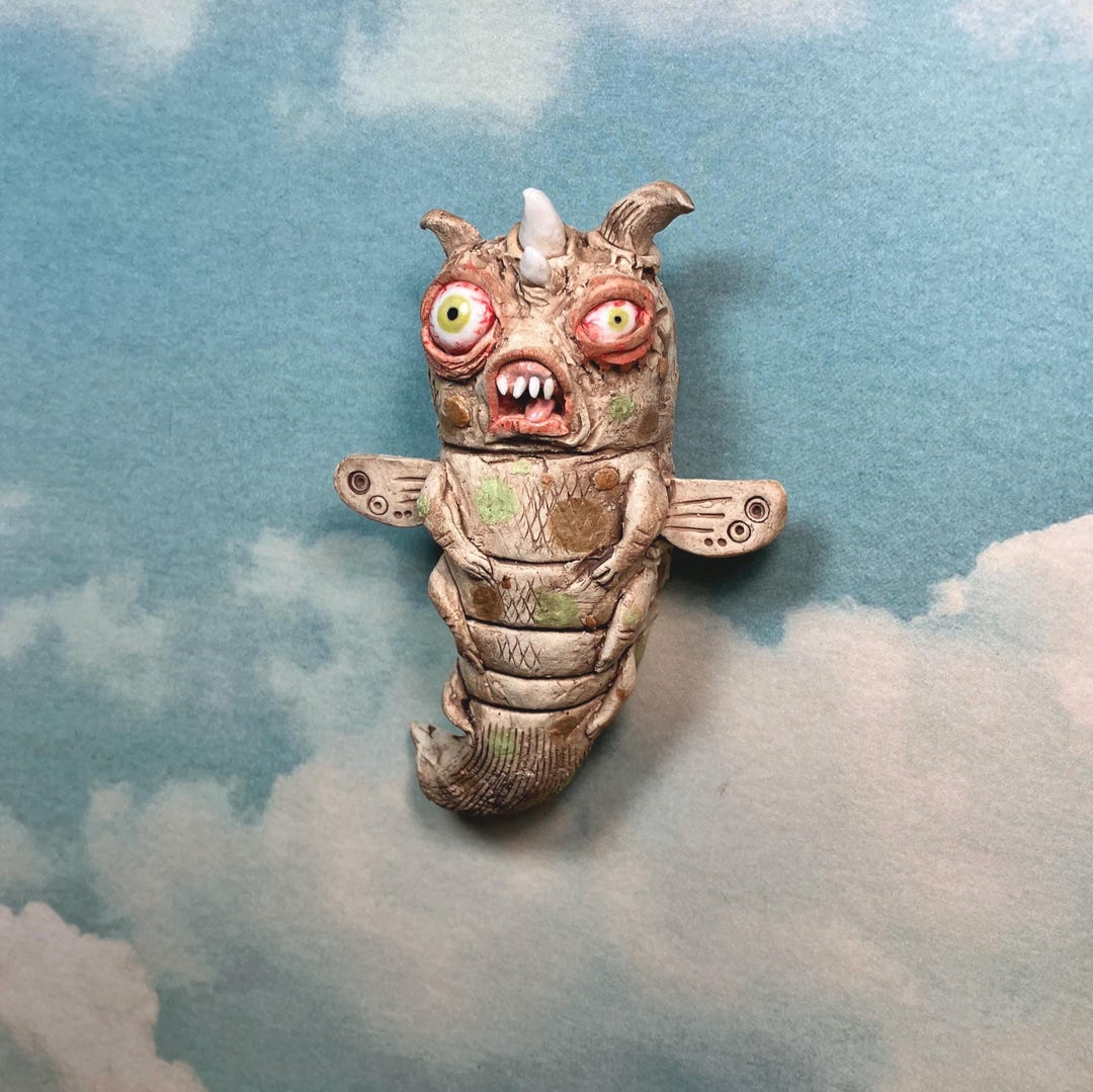 One of a Kind, Grub-bug Wall Ornament (hanger on Backside). Hand ...