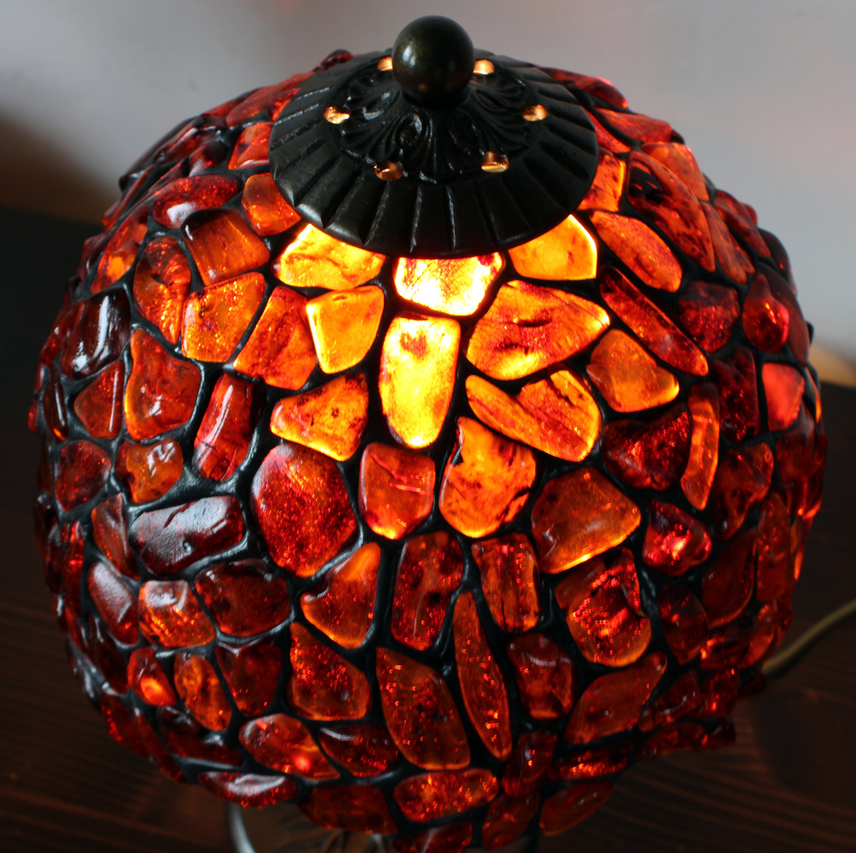 Tiffany Amber Lamp 22 Cm, Tiffany Desk Lamp, Baltic Amber - Etsy
