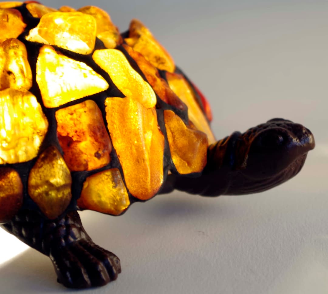 Tiffany Amber Turtle Lamp, Baltic Amber, Desk Lamp - Etsy