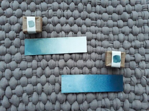 Set Ocean Tones Handmade Watercolor Paint by P. - Etsy