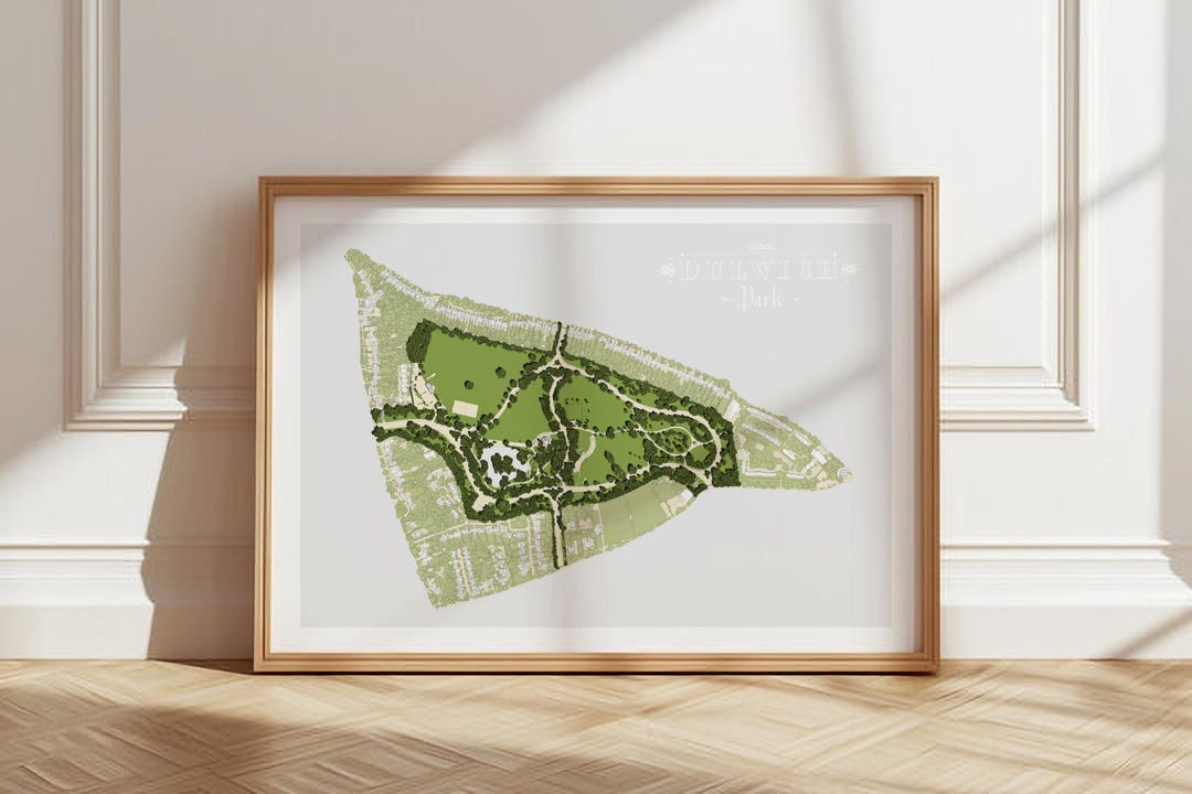 Dulwich Park Map – Hand-drawn Giclée Print on Eco-friendly Bamboo Paper ...