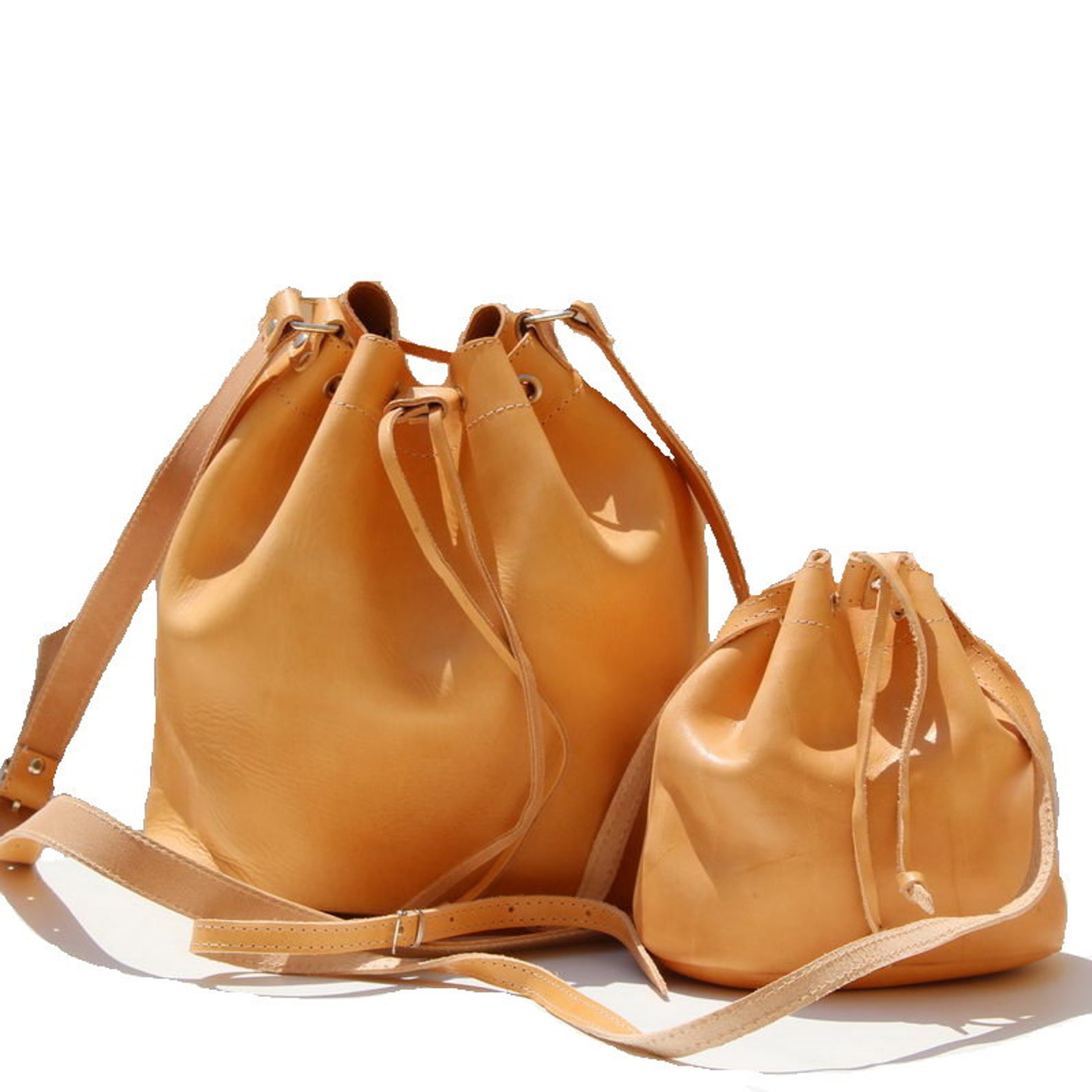 LEATHER BUCKET BAG Naturalsize Large Leather Shoulder Bag - Etsy