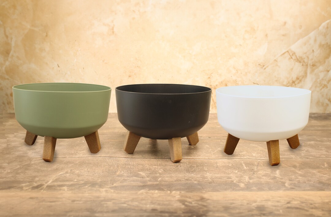 Low Plant Pot With Legs: Recycled Plastic, Minimalist Style - Etsy