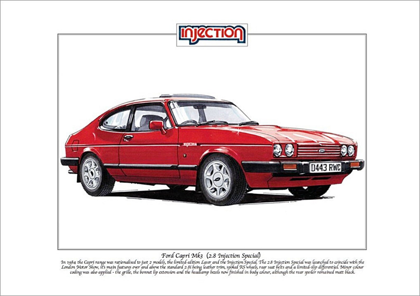 Ford Capri Mk3 2.8 Injection Special Fine Art Print by - Etsy