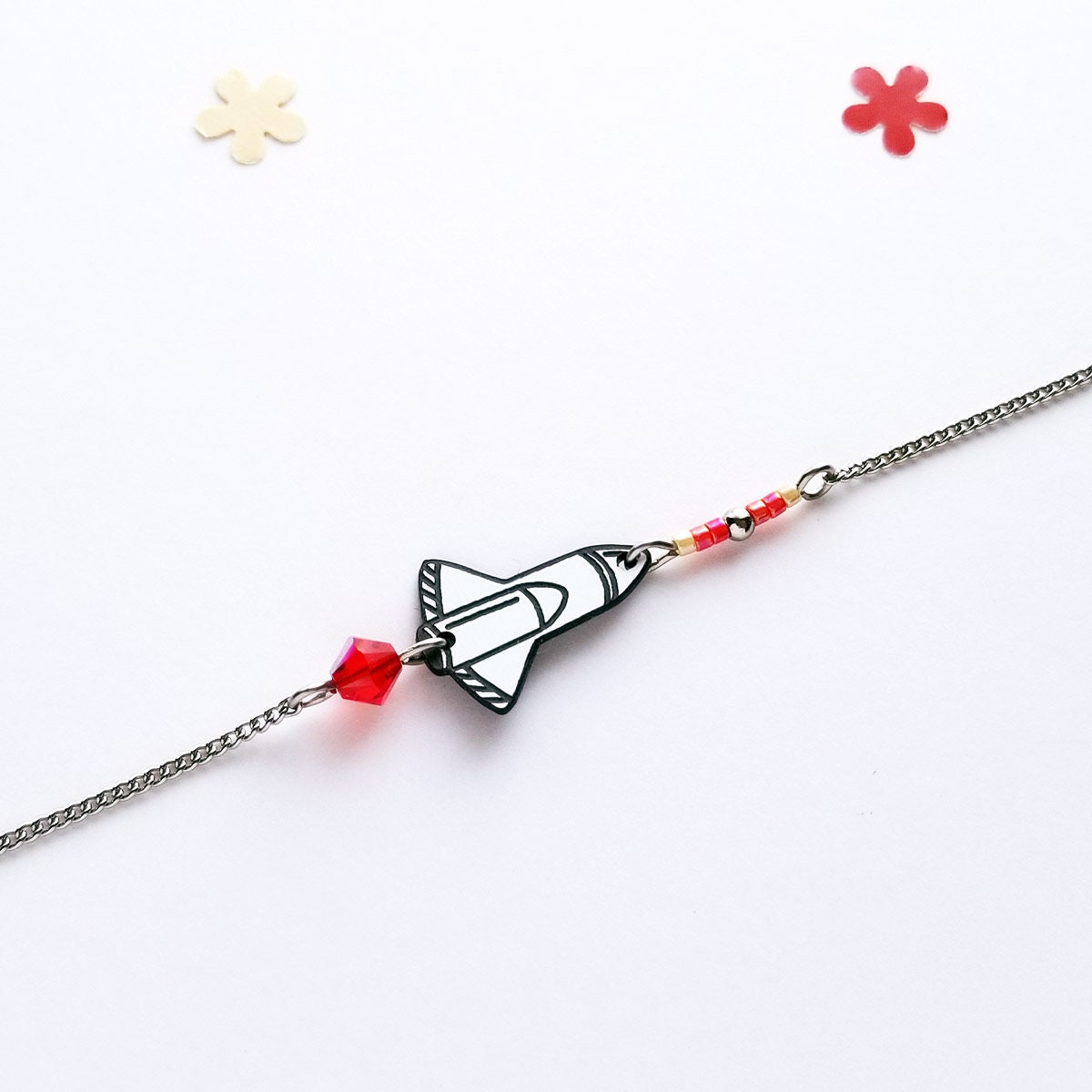 Small Rocket Bracelet Black and White Space Shuttle - Etsy Singapore