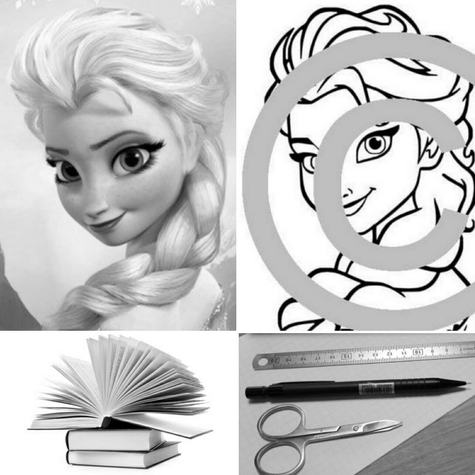 Elsa Cartoon Drawing Book
