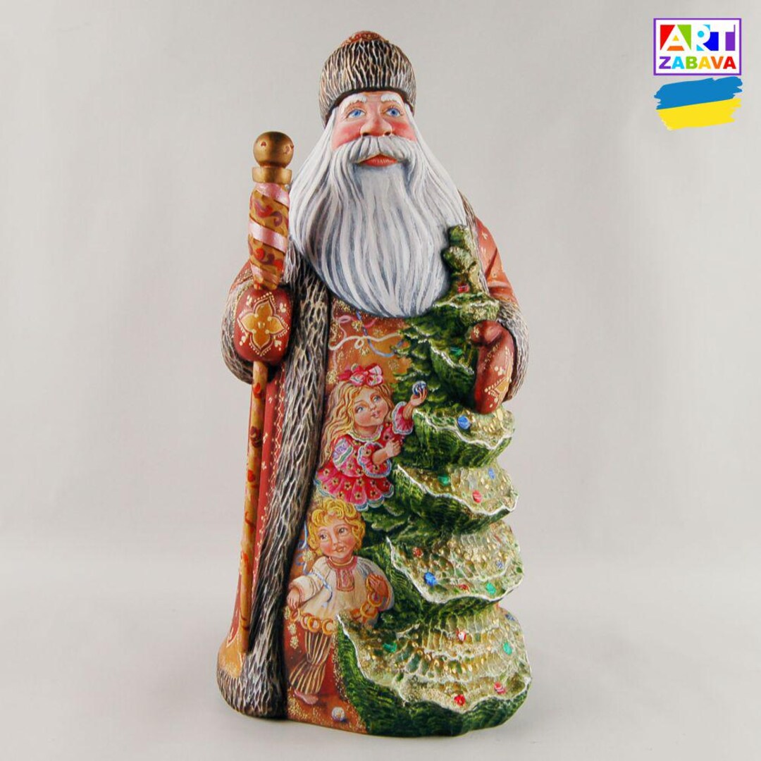 11.8" HUGE Father Frost With Tree - Ukraine Santa Claus, Beautiful ...