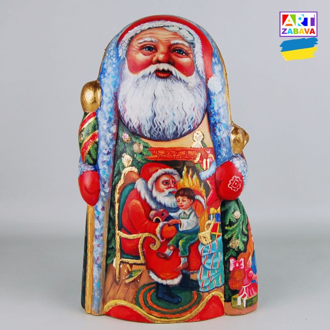 EXTRA THIN 8" Father Frost With Gift and Bag - Ukraine Santa Claus ...